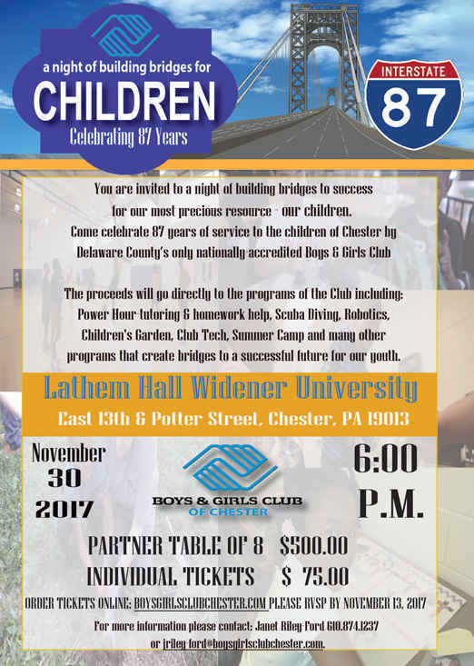 BOYS AND GIRLS CLUB OF CHESTER - A Night of Building Bridges for Children
