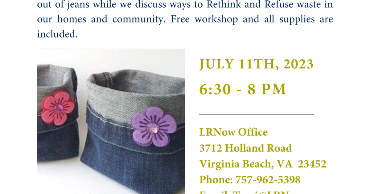 Lynnhaven River NOW - 7 R's of Sustainability Series: Rethink and ...