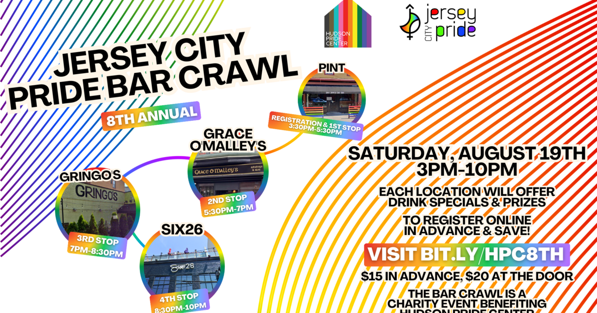 Hudson Pride Center - 8th Annual Jersey City Pride Bar Crawl
