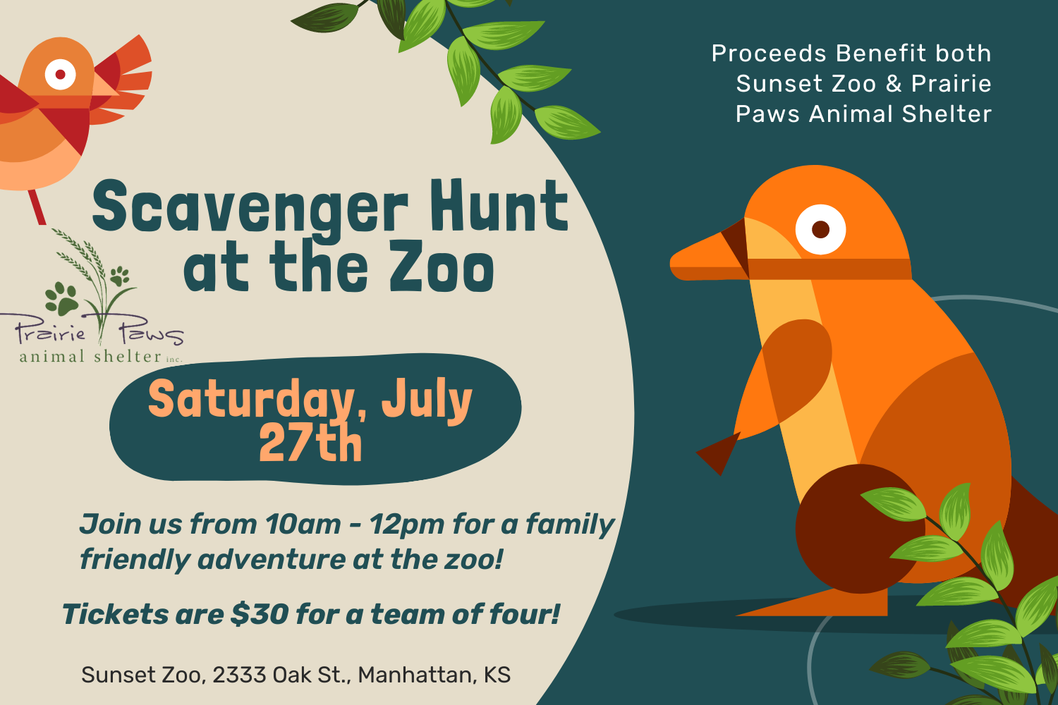 Prairie Paws Animal Shelter, Inc. - Zoo Scavenger Hunt