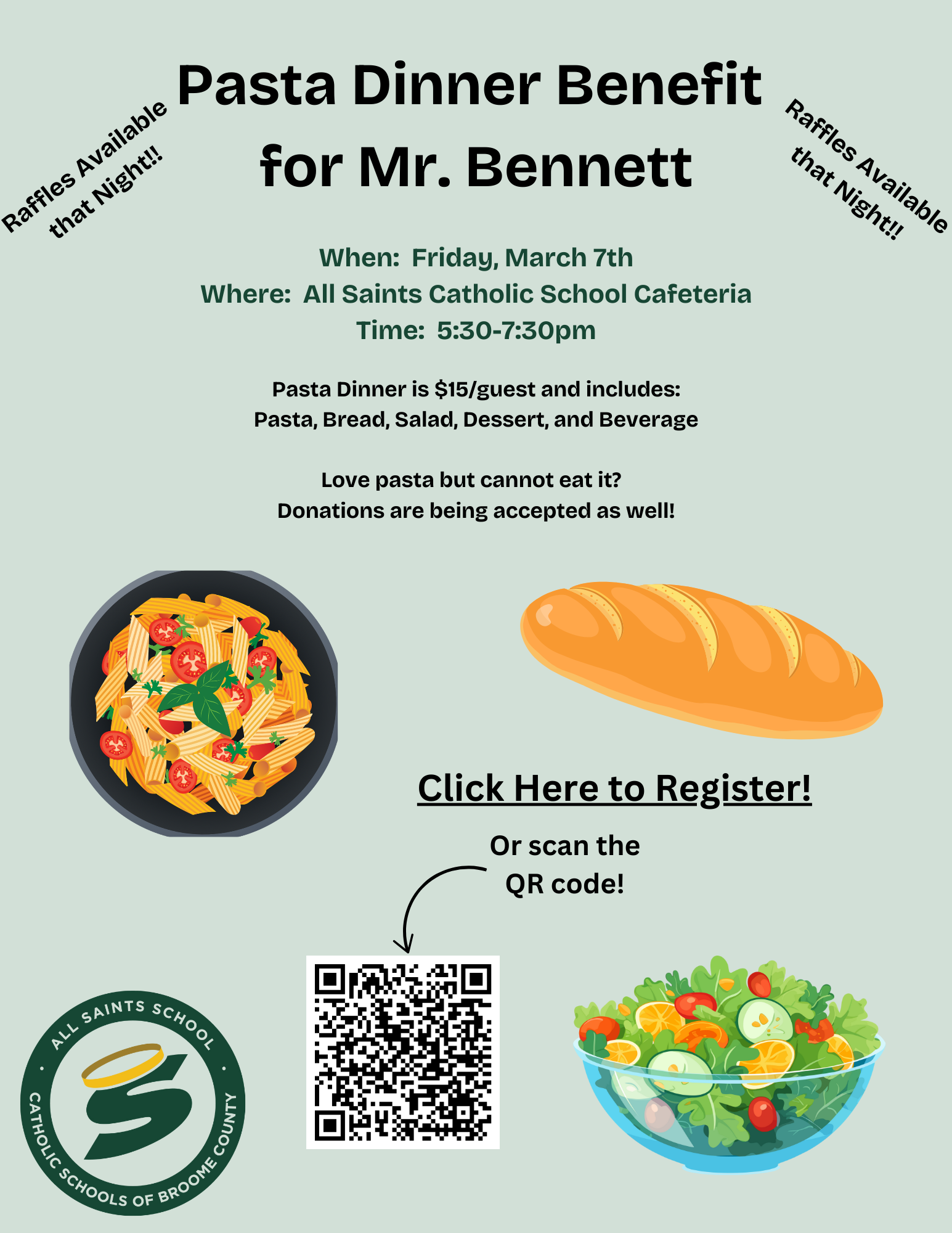 Catholic Schools of Broome County - Pasta Dinner Benefit for Mr. Bennett