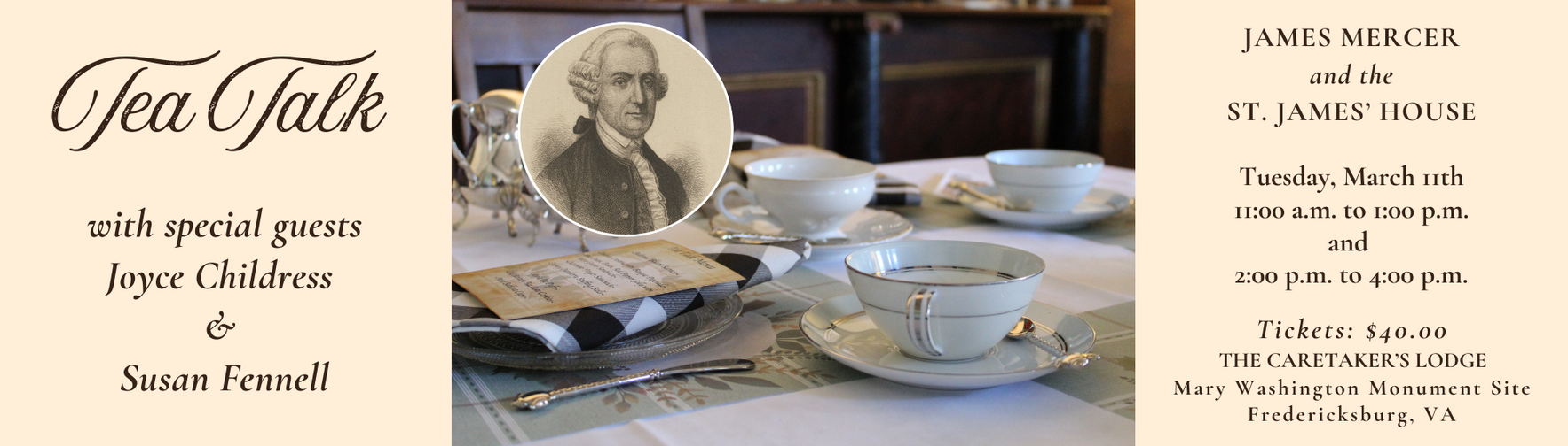 Washington Heritage Museums - Tea Talk: James Mercer & the St. James' House