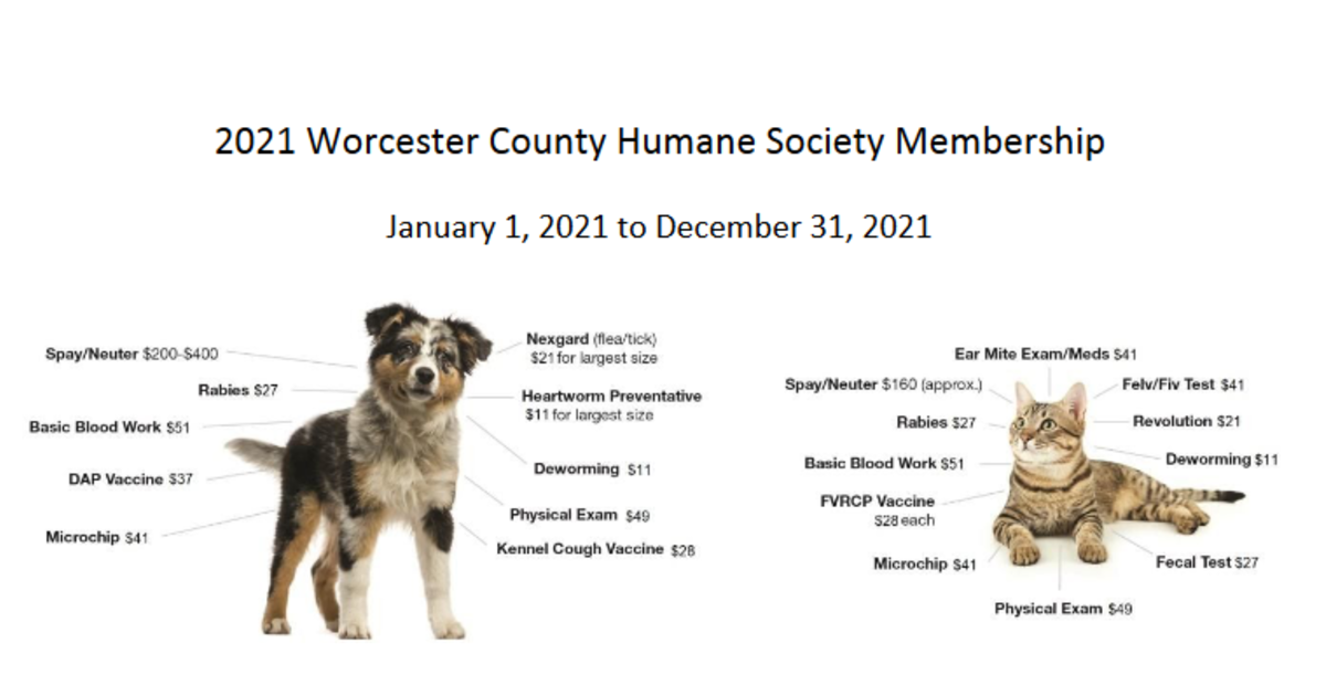Worcester County Humane Society Incorporated - 2021 Membership